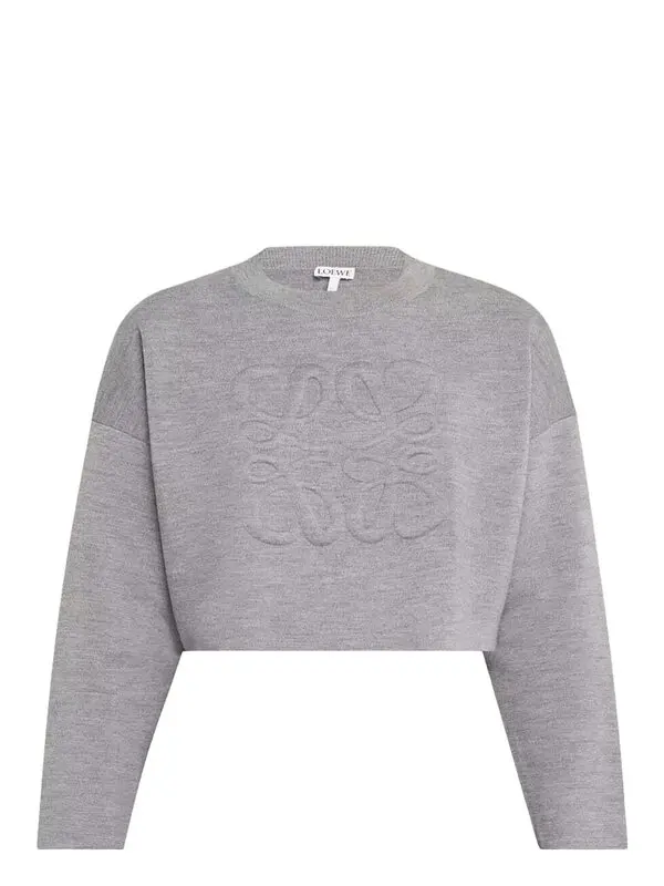 Loewe Short Sweater With Anagram Detail - Light Grey