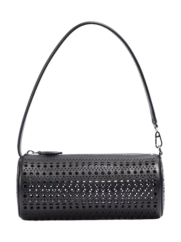 Alaïa Tube Perforated Leather Shoulder Bag - Black
