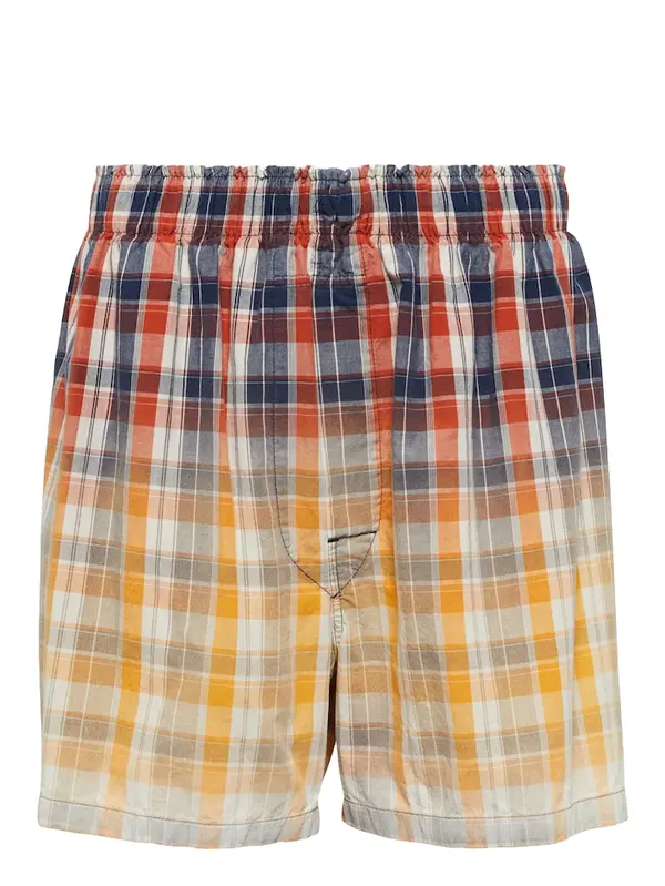 MAISON MARGIELA Checked Cotton Shorts - Multicoloured