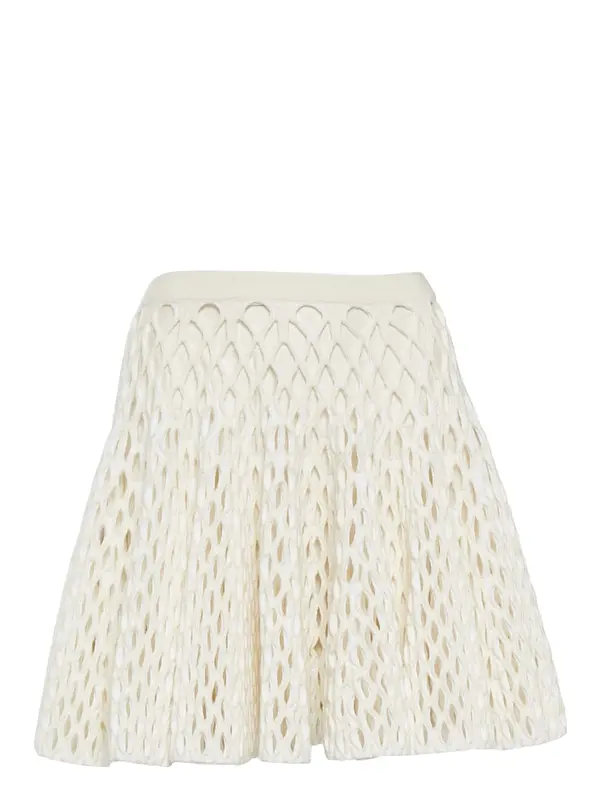 Alaïa High-rise Knit Miniskirt - Neutrals