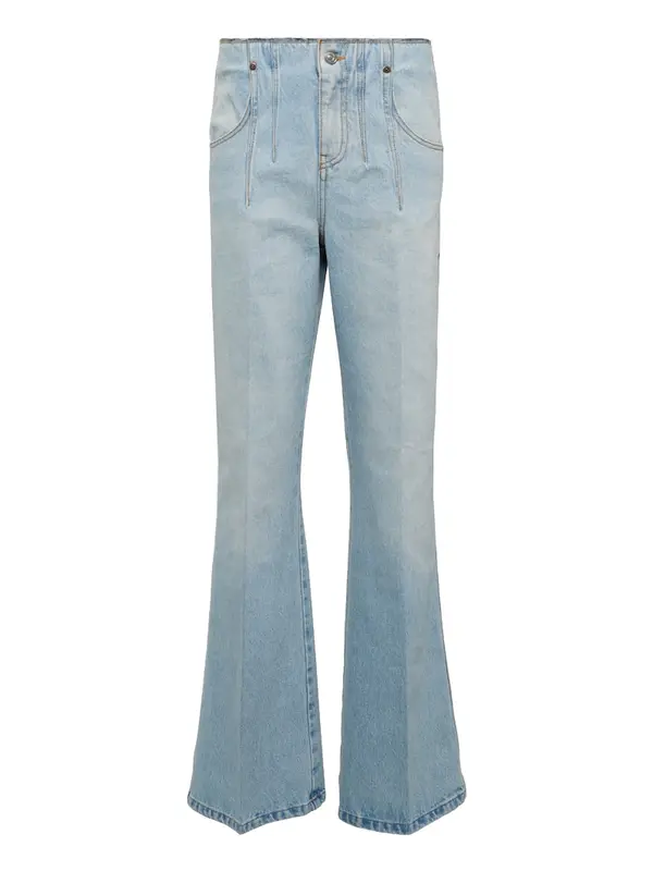 Victoria Beckham Bleached Denim Jeans - Blue