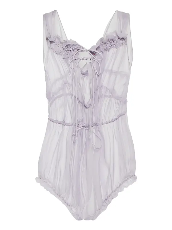 MAISON MARGIELA Silk Bodysuit - Purple