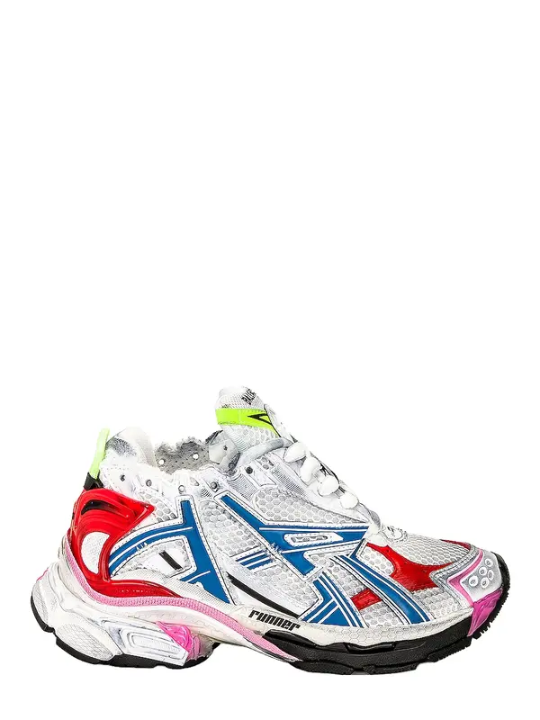 Balenciaga Runner Sneakers - White  Red  Blue  & Pink