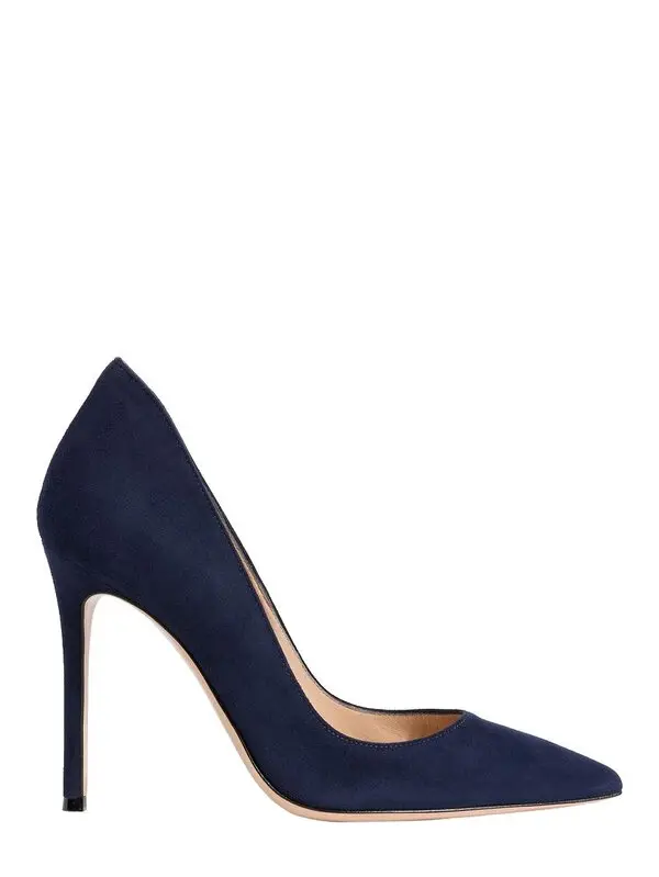 GIANVITO ROSSI Ellipsis Suede Pumps - Navy
