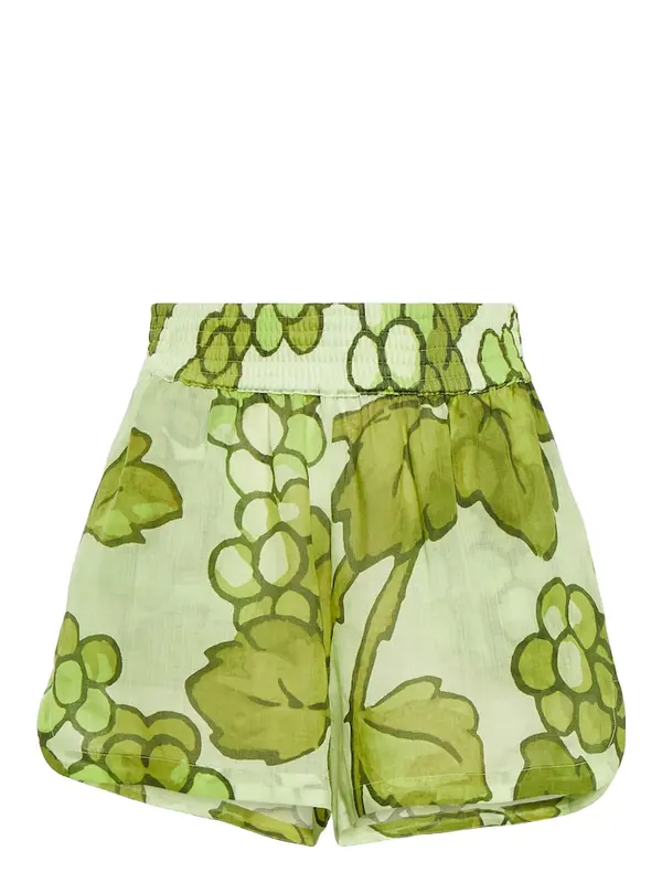 Etro Printed Ramie Shorts - Green