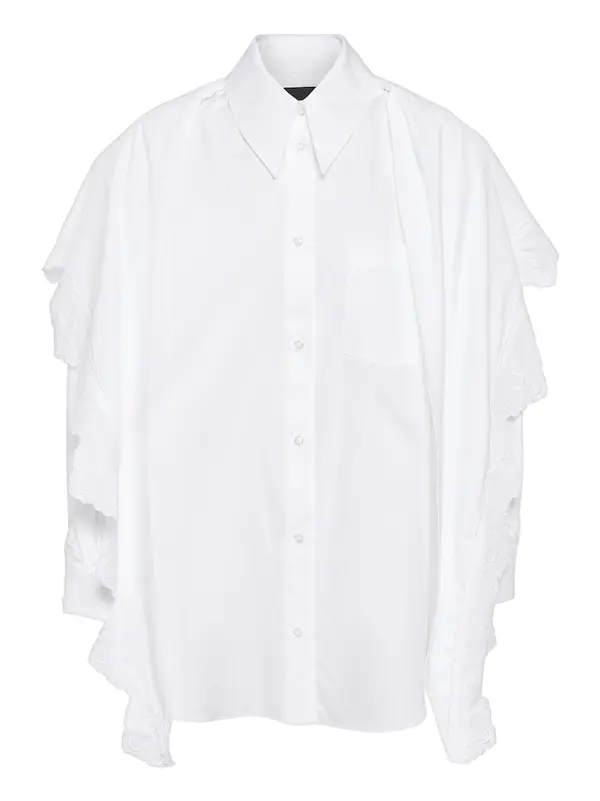 Simone Rocha Embroidered Cotton Shirt - White