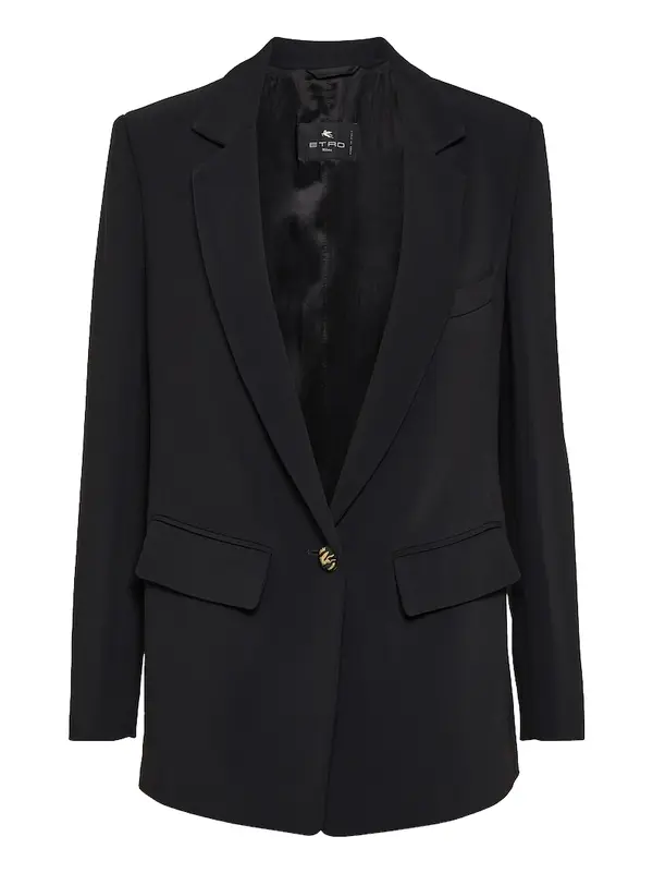 Etro Single-breasted Cady Blazer - Black