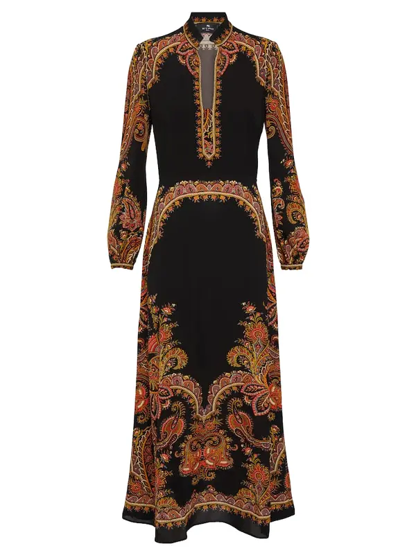Etro Paisley Midi Dress - Black