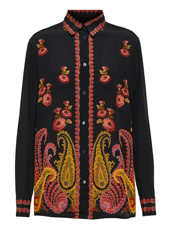 Etro Paisley Silk Blouse - Black