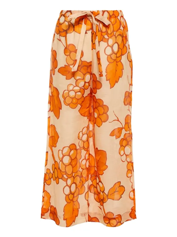 Etro Printed Ramie Pants - Orange