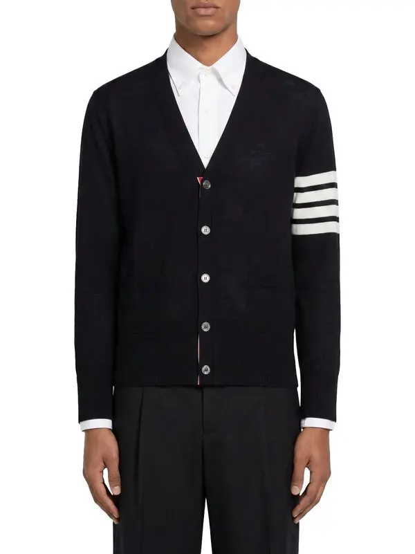 Thom Browne Four-bar Cardigan - Black
