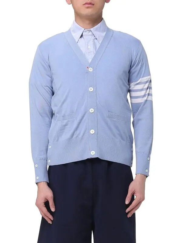Thom Browne Wool Cardigan - Gnawed Blue