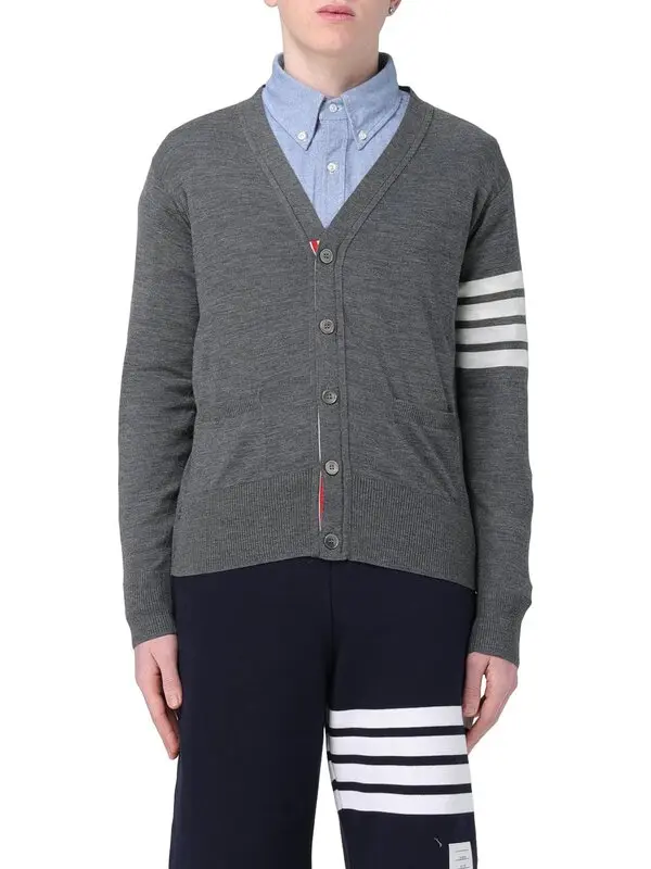 Thom Browne Four-bar Cardigan - Grey