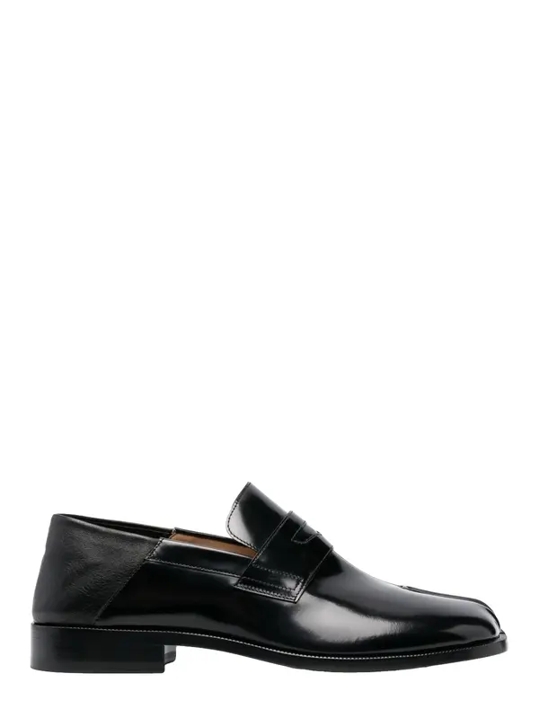 MAISON MARGIELA Low-heel Tabi Calf-leather Loafers - Black