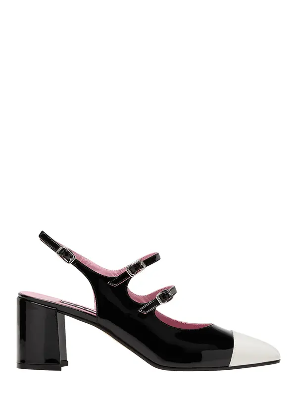 CAREL Papaya Bicolor Patent Slingback Pumps - Ivoryblack