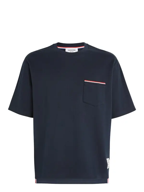 Thom Browne Cotton Oversized T-shirt - Navy