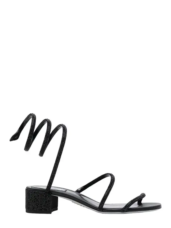 Rene Caovilla Cleo Crystal 35mm Sandals - Black