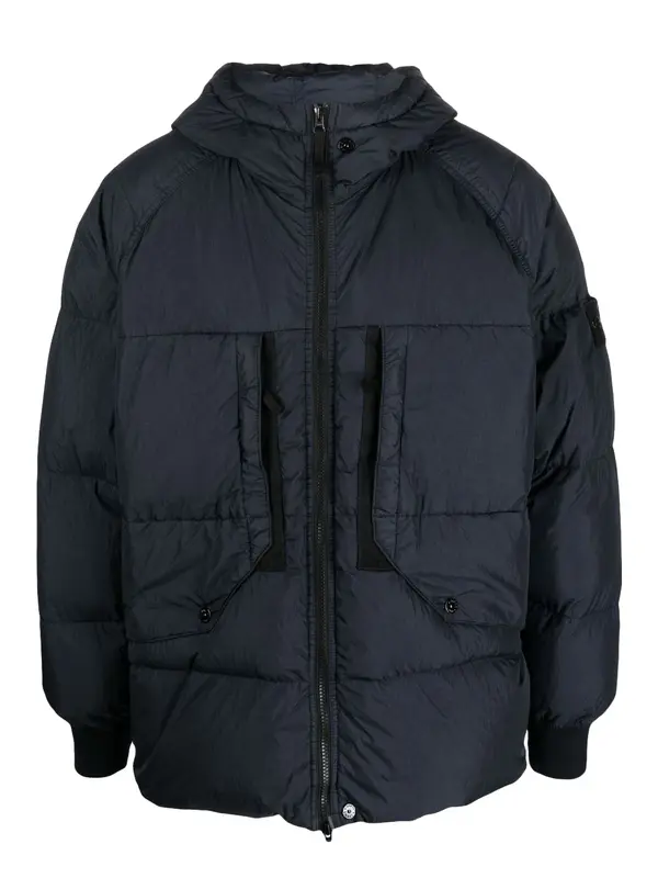 Stone Island Compass-patch Puffer Jacket - Blue