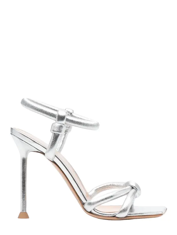 GIANVITO ROSSI Juno 110mm Metallic Sandals - Grey