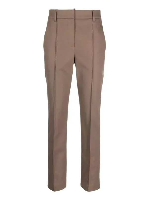 Brunello Cucinelli Slim-leg Stretch-cotton Trousers - Neutrals