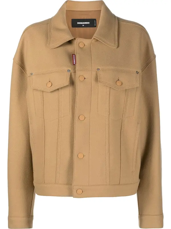 Dsquared2 Virgin Wool Blend Jacket - Neutrals