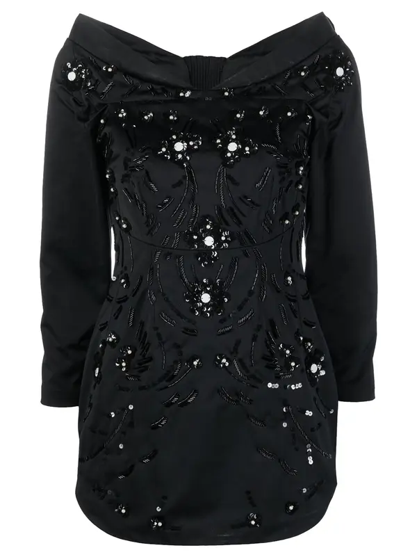 Dsquared2 Embellished Off-shoulder Minidress - Black