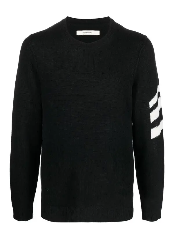 Zadig&Voltaire Kennedy Cashmere Chevron Jumper - Black