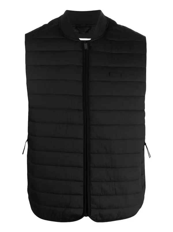 Calvin Klein Patch Zip-up Gilet - Black