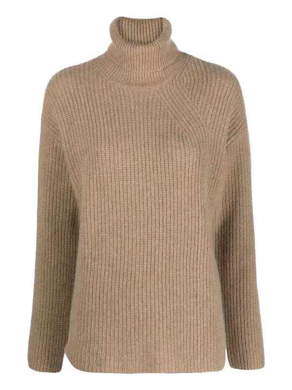 P.a.r.o.s.h Ribbed-knit Cashmere Rollneck Jumper - Brown