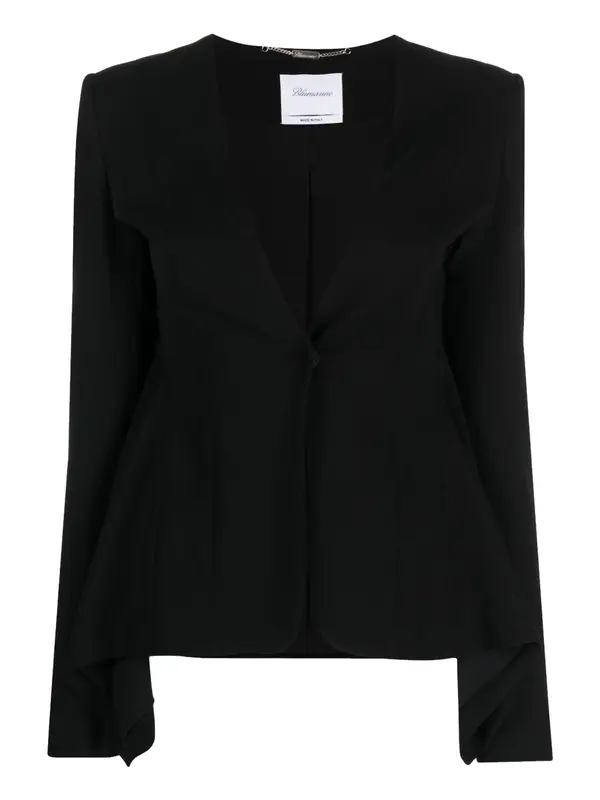 Blumarine Draped Single-breasted Blazer - Black