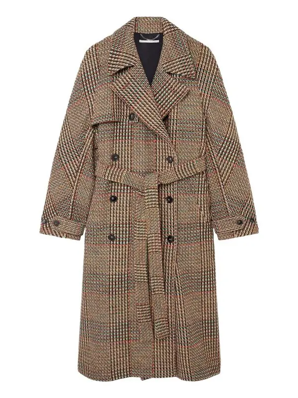 Stella McCartney Double-breasted Tweed Coat - Brown