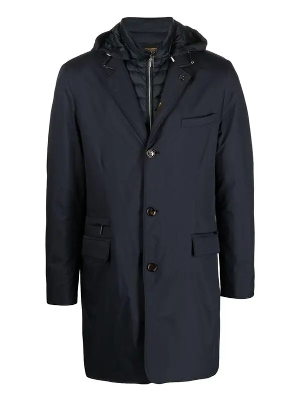 MOORER Redon Single-breasted Padded Coat - Blue