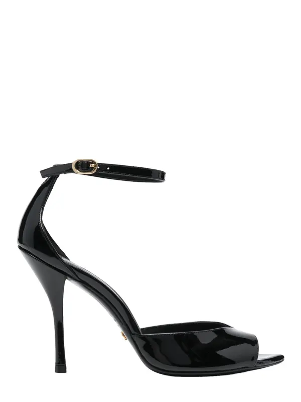 STUART WEITZMAN Nudist Point 100mm Leather Sandals - Black