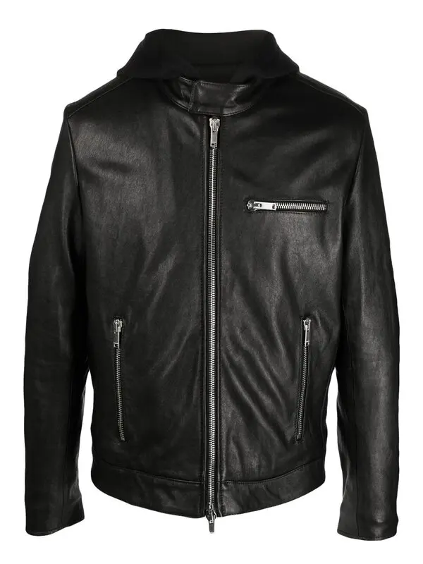 DONDUP Zip-up Leather Jacket - Black