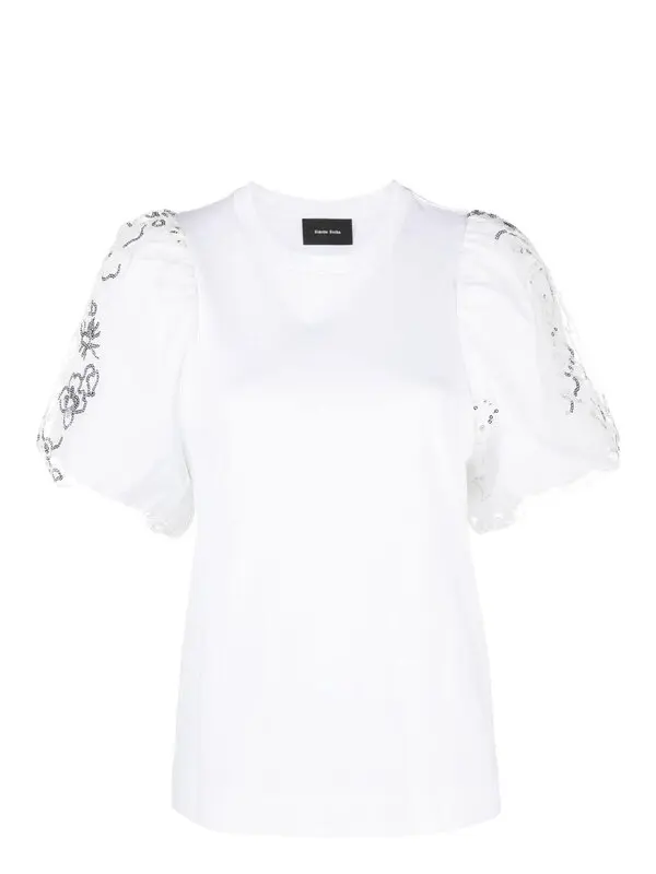 Simone Rocha Sequin-embellished Cotton T-shirt - White
