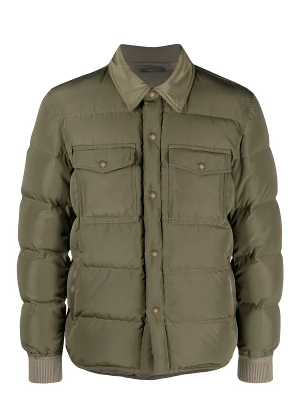 TOM FORD Techno Ottoman Padded Jacket - Green