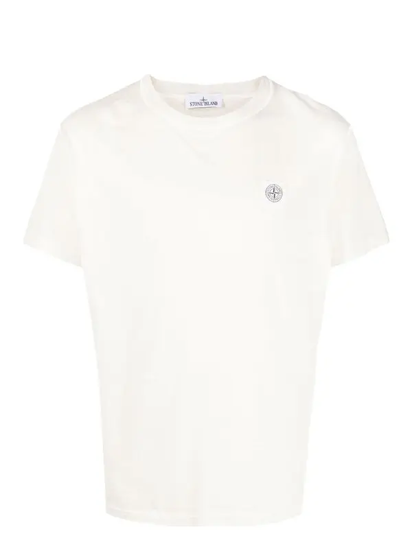 Stone Island Compass-patch Cotton T-shirt - Neutrals