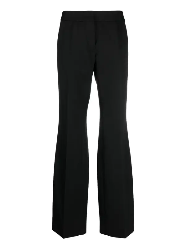 JIL SANDER Wool-cotton Wide-leg Trousers - Black