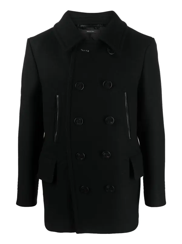 TOM FORD Melton-wool Blend Pea Coat - Black