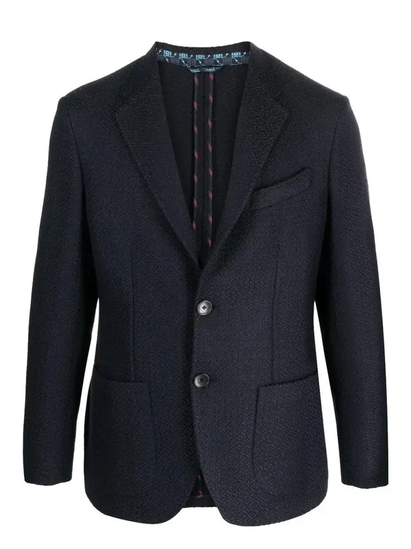 Etro Tie-pattern Jacquard Blazer - Blue