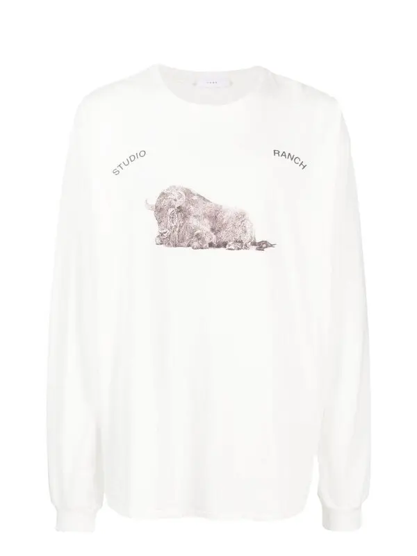1989 STUDIO Graphic Print Cotton Sweatshirt - White