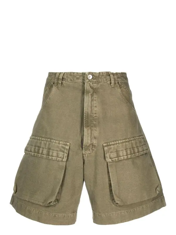 1989 STUDIO Flap-pocket Cargo Shorts - Green