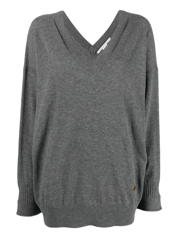 Stella McCartney Iconics V-neck Jumper - Grey