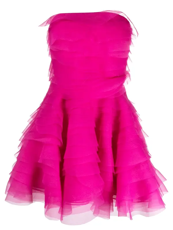 ANA RADU Ruffled Organza Minidress - Pink