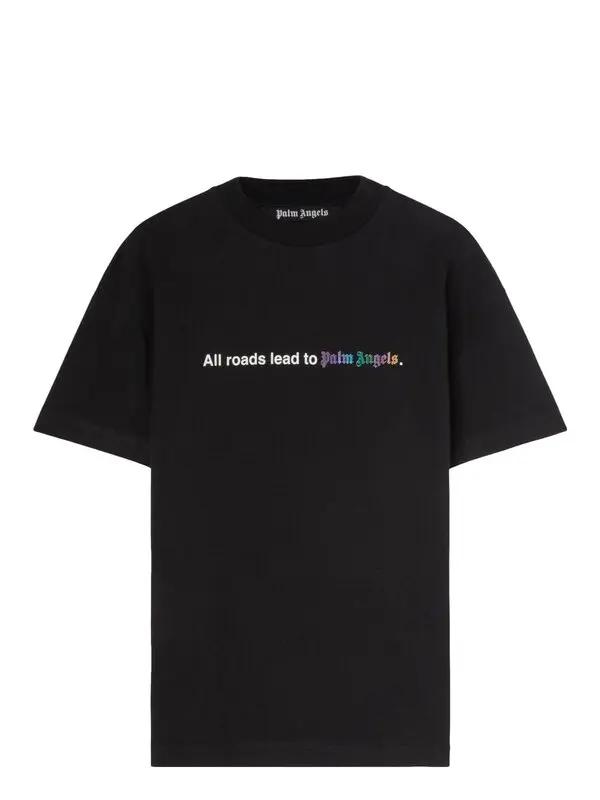 Palm Angels Logo-print Crew-neck T-shirt - Black