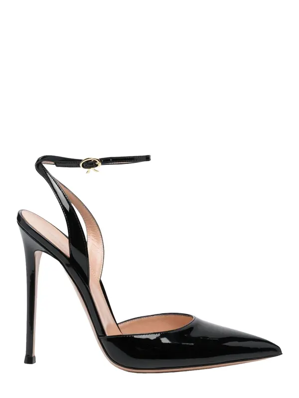 GIANVITO ROSSI 130mm Patent Pointed Sandals - Black