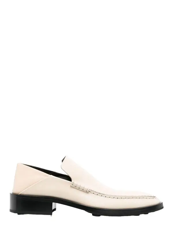 JIL SANDER Pointed-toe Leather Loafers - Neutrals