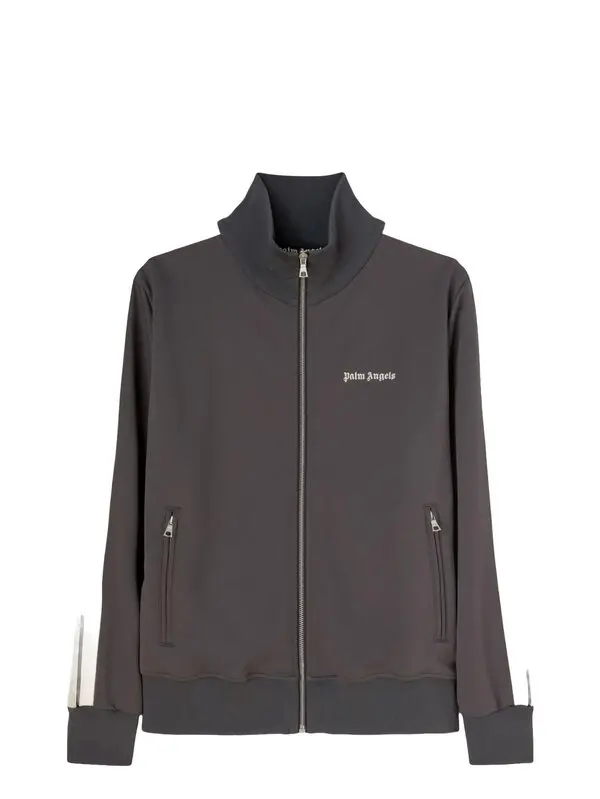 Palm Angels Logo-print Side-stripe Track Jacket - Grey