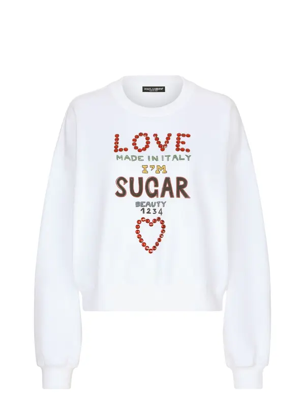 Dolce & Gabbana Crystal-embellished Sweatshirt - White