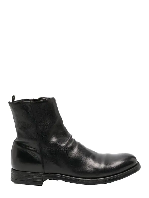 Officine Creative Leather Ankle Boots - Black